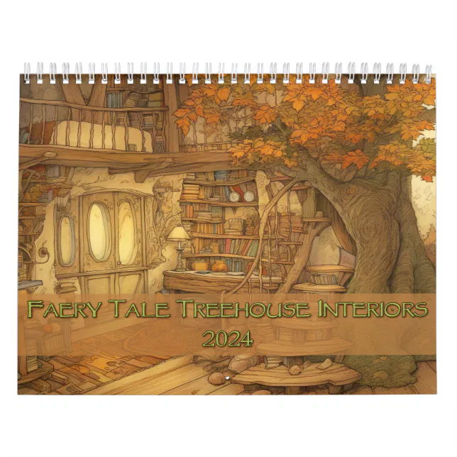 Faery Tale Treehouse Interiors 2024 Calendar | Zazzle