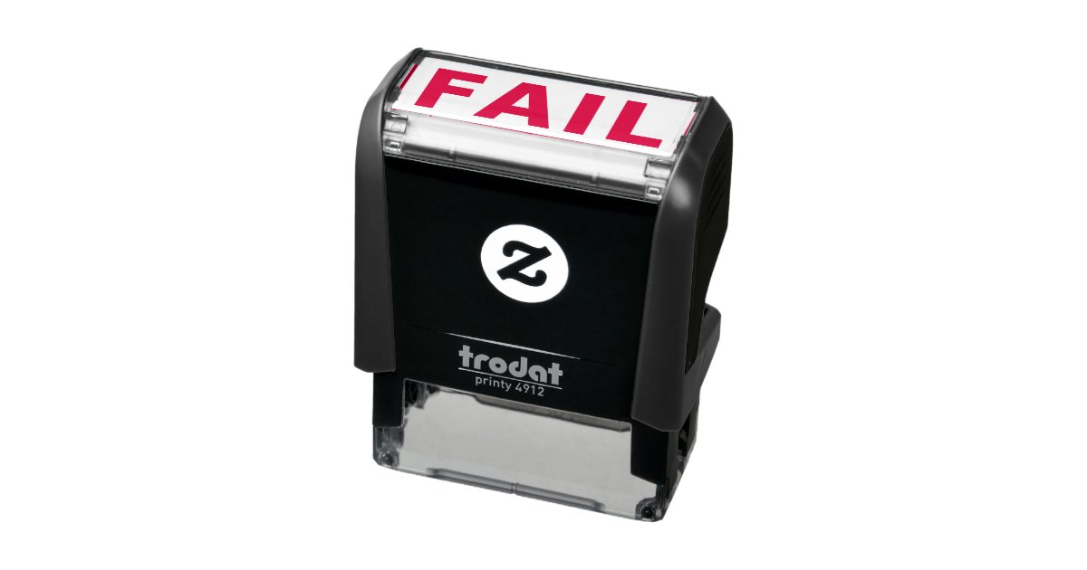 FAIL Funny Meme Simple Typography Cute Humorous Self-inking Stamp | Zazzle