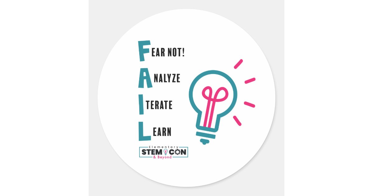 FAIL Round Sticker | Zazzle