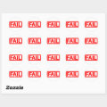 Fail Stamp Classic Round Sticker | Zazzle