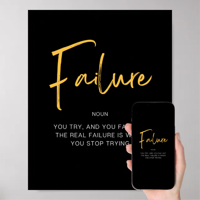 Failure Inspiring Quote Poster | Zazzle
