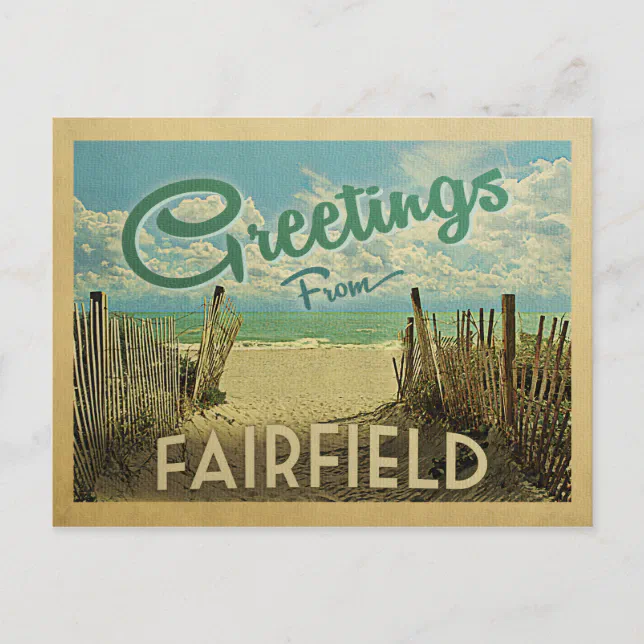 Fairfield Beach Vintage Travel Postcard | Zazzle