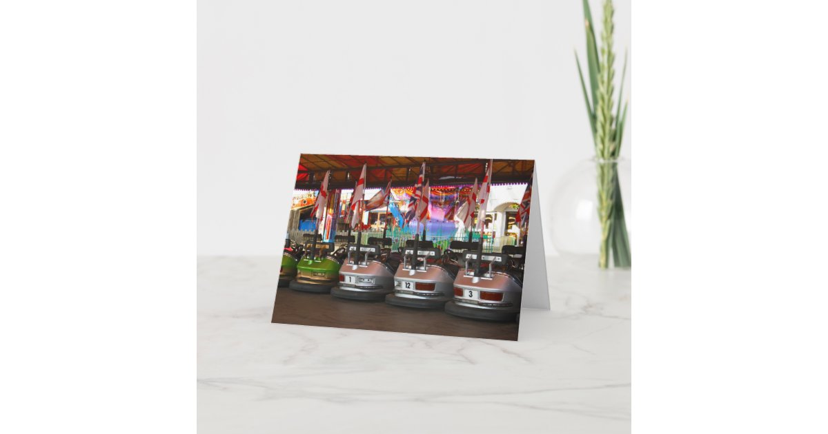 Fairground Dodgem Bumper Car Card | Zazzle