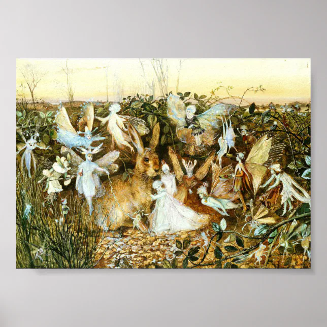Fairies and Rabbit Poster | Zazzle
