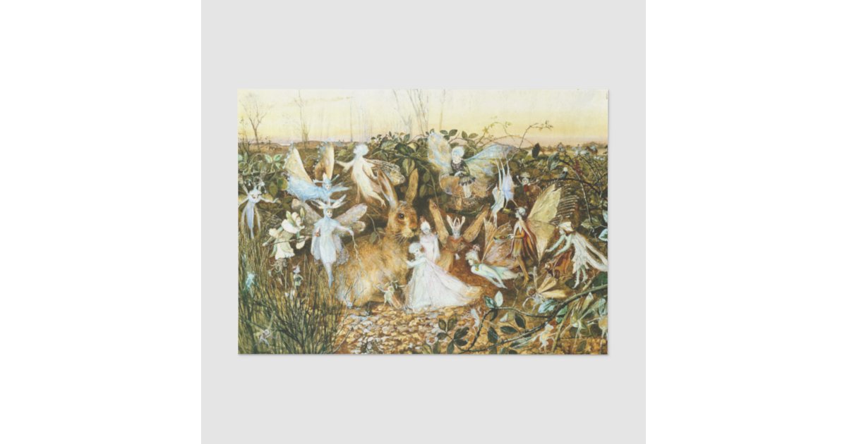 Fairies and Rabbit Tissue Paper | Zazzle
