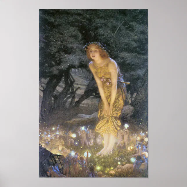 Fairies on Midsummer Eve by Edward R. Hughes Poster | Zazzle