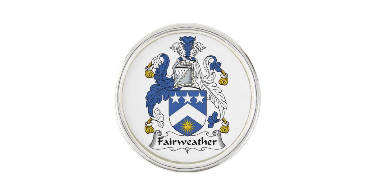 Fairweather Family Crest Pin | Zazzle