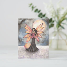 Fairy and Full Moon Fantasy Art Postcard | Zazzle