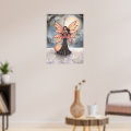 Fairy and Full Moon Fantasy Artwork Poster | Zazzle