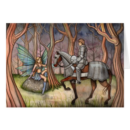 Fairy and Knight Card by Molly Harrison | Zazzle