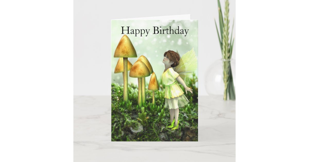 Fairy and Toadstools Birthday Card | Zazzle