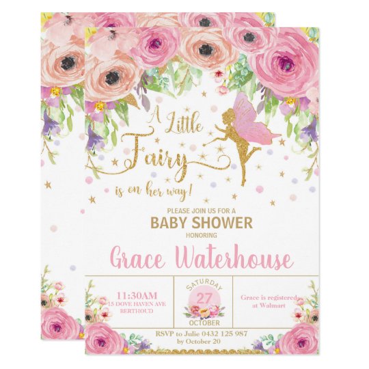 Fairy Baby Shower Invitation Floral Baby Shower | Zazzle.com