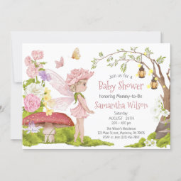Fairy Baby Shower Invitation Floral Fairy Shower | Zazzle