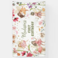 Fairy Birthday 1st Enchanted Forest Girl Backdrop Banner | Zazzle