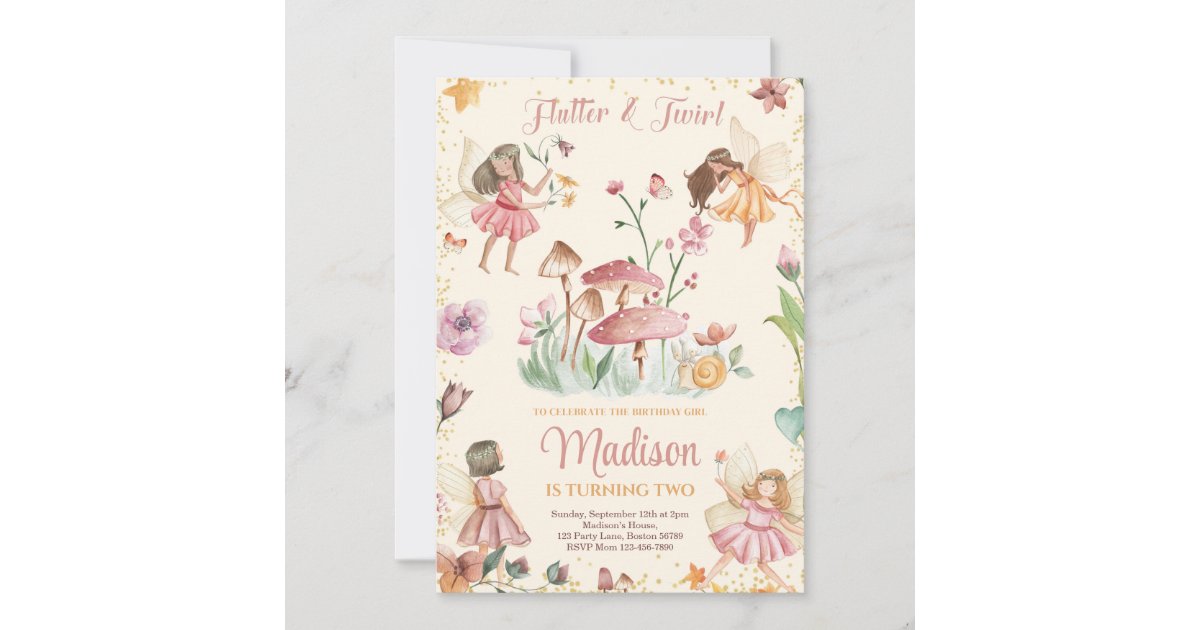Fairy Birthday Invitation Enchanted Forest Invite | Zazzle