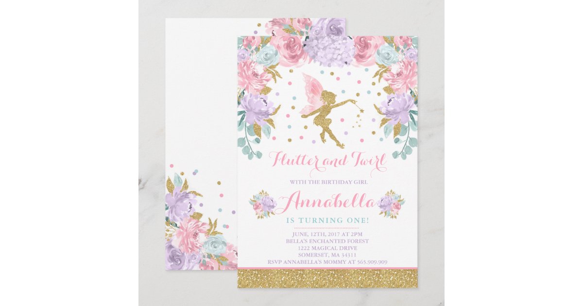 Fairy Birthday Invitation Whimsical Magical Party | Zazzle
