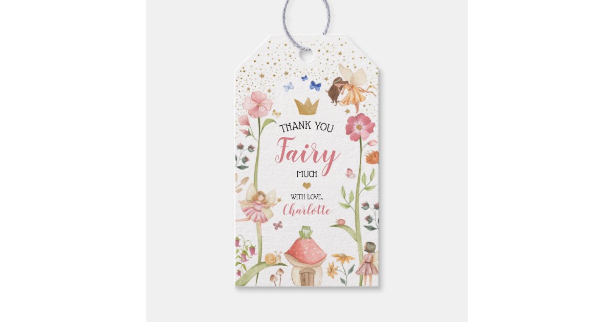 Fairy Birthday Party Favor Gift Tags | Zazzle