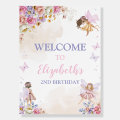 Fairy Birthday Party Welcome Sign Whimsical | Zazzle