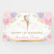 Fairy Birthday Pink Purple Gold Magical Party Banner | Zazzle