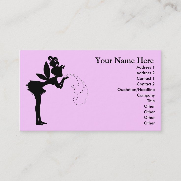 Fairy blowing magic pixie dust business card | Zazzle