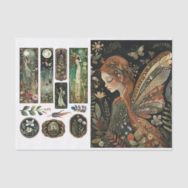 Fairy Decoupage with Sm. Designs Tissue Paper | Zazzle