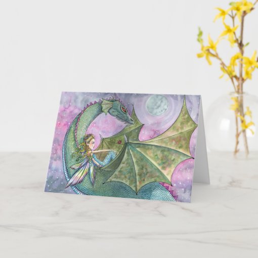 Fairy Dragon Blank Card by Molly Harrison | Zazzle