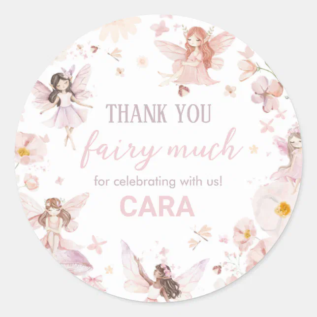Fairy Enchanted Garden Birthday Party Classic Round Sticker | Zazzle