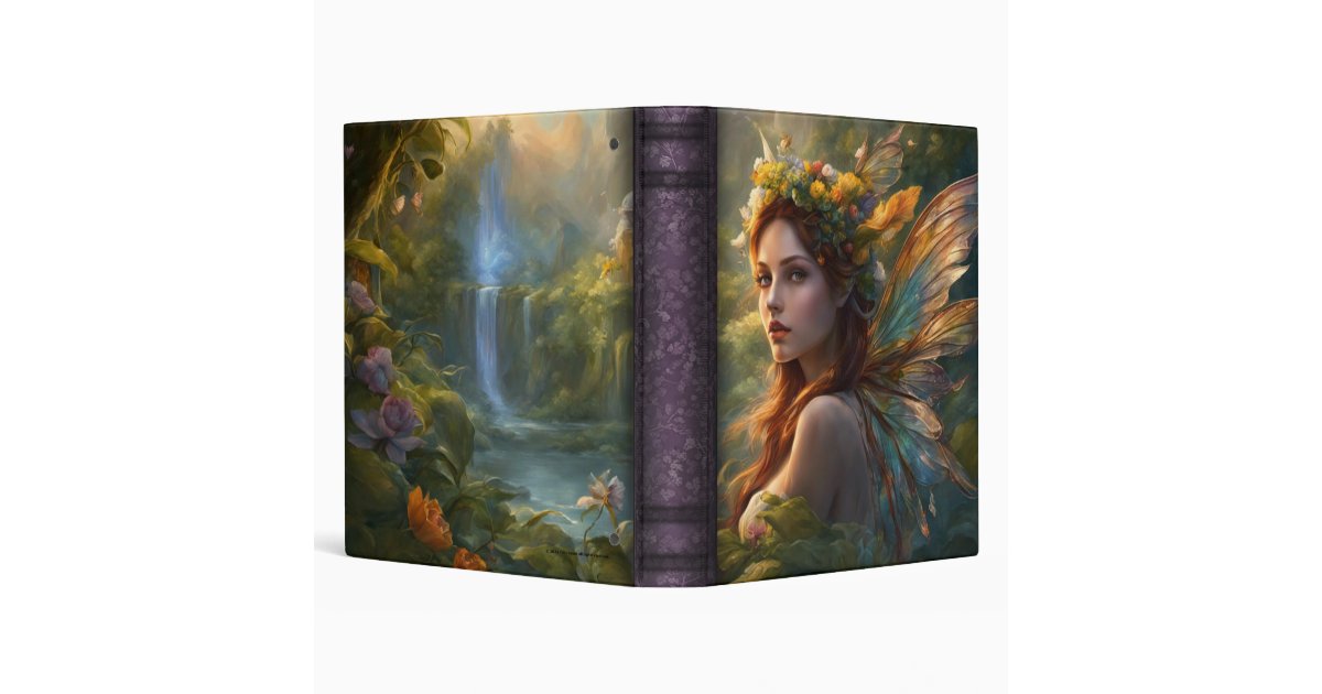 Fairy Fantasy no.2 Fine Art Faux Leather 3 Ring Binder | Zazzle