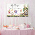 Fairy First 1st Birthday Enchanted Garden Backdrop Banner | Zazzle