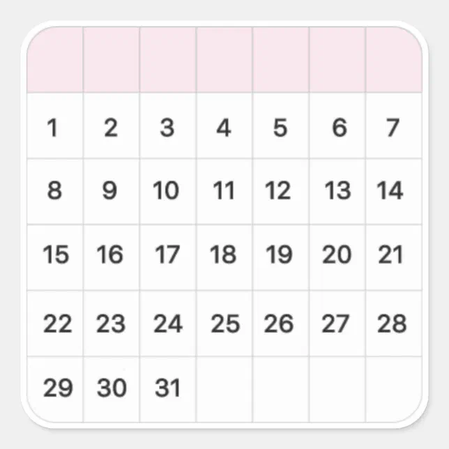 Fairy Floss Monthly Calendar Square Sticker | Zazzle