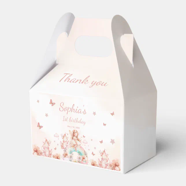 Fairy Girl Rainbow Magic Teapot Birthday Favor Boxes | Zazzle