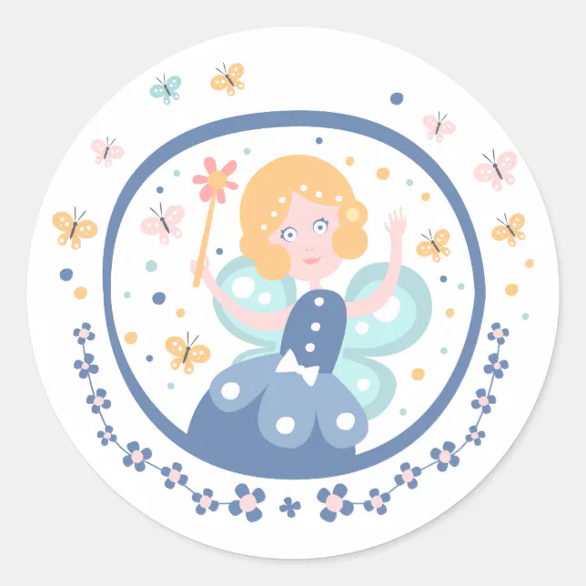 Fairy Godmother Fairy Tale Character Classic Round Sticker | Zazzle