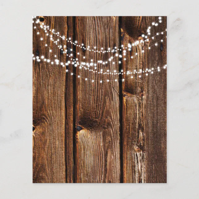 Fairy Lights & Wood Rustic Scrapbook Paper | Zazzle