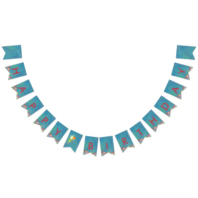 Fairy Party Bunting Flag Banner (Happy Birthday) | Zazzle