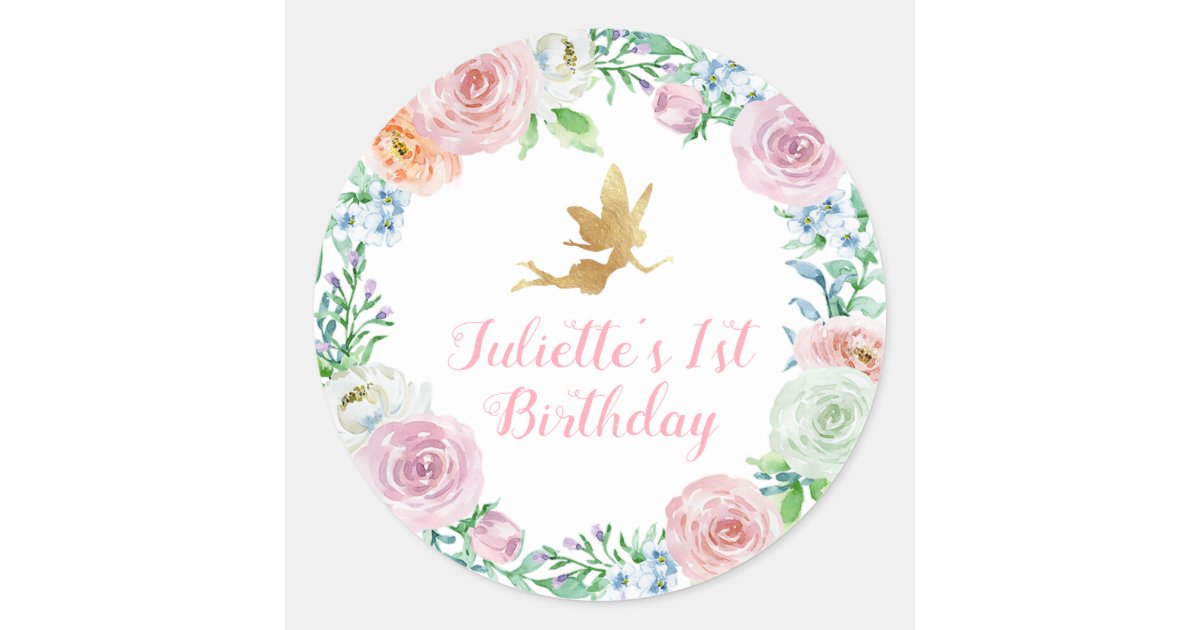 Fairy Party Stickers, Fairy Birthday Stickers | Zazzle