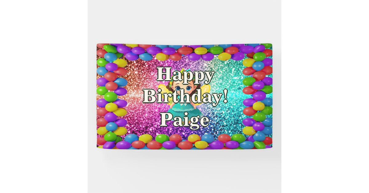 Fairy Personalized character birthday banner | Zazzle