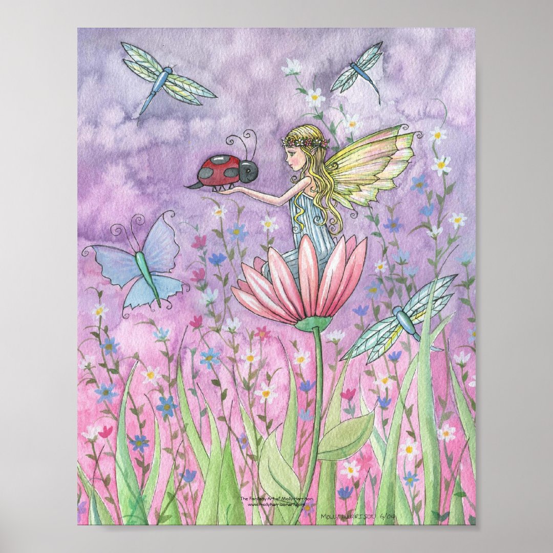 Fairy Poster A Friendly Encounter Fairies | Zazzle