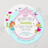 Fairy Princess Birthday Circle Invite | Zazzle