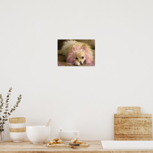 fairy princess dog with diamond crown poster | Zazzle