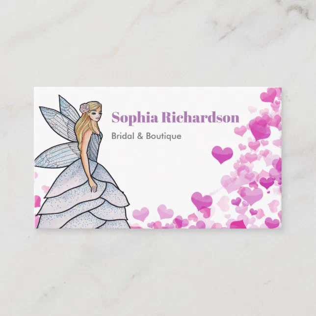 Fairy Princess Petals Dress Fashion Illustration B Business Card | Zazzle