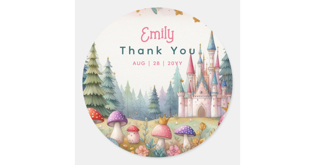 Fairy Princess Thank You Favor Fairycore Fairytale Classic Round ...