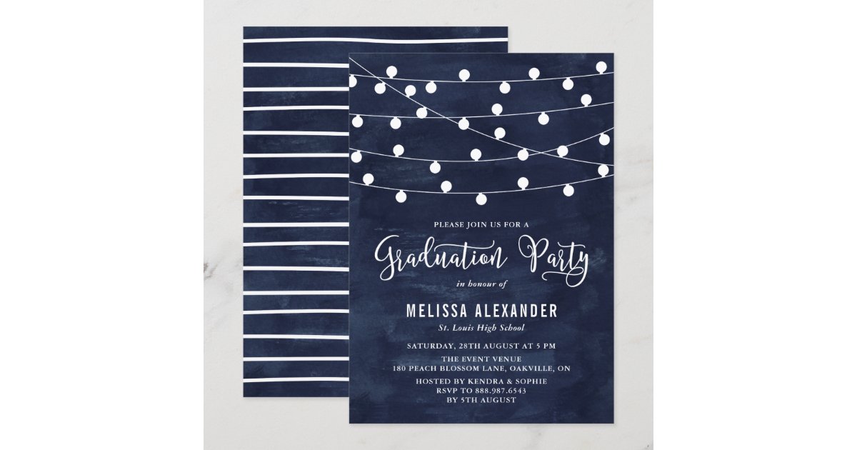 Fairy String Lights Graduation Party Invitation | Zazzle