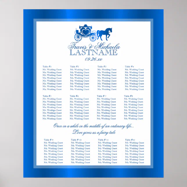 Fairy Tale Carriage Design Seating Chart | Zazzle