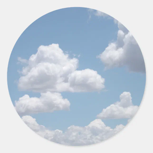 Fairy Tale Clouds Classic Round Sticker | Zazzle