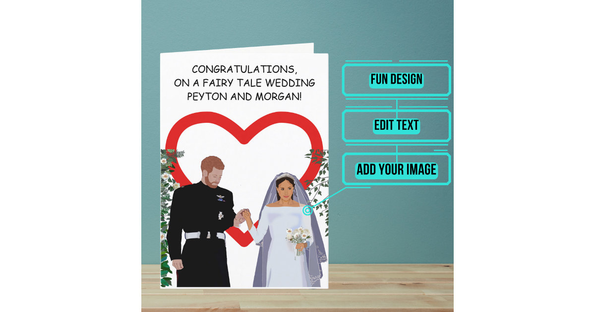 Fairy Tale Couple Wedding Day Congratulations Card | Zazzle