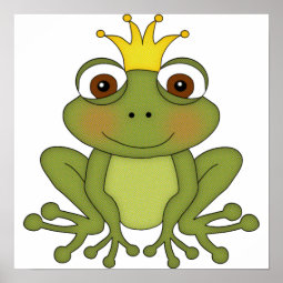 Fairy Tale Frog Prince with Crown Poster | Zazzle