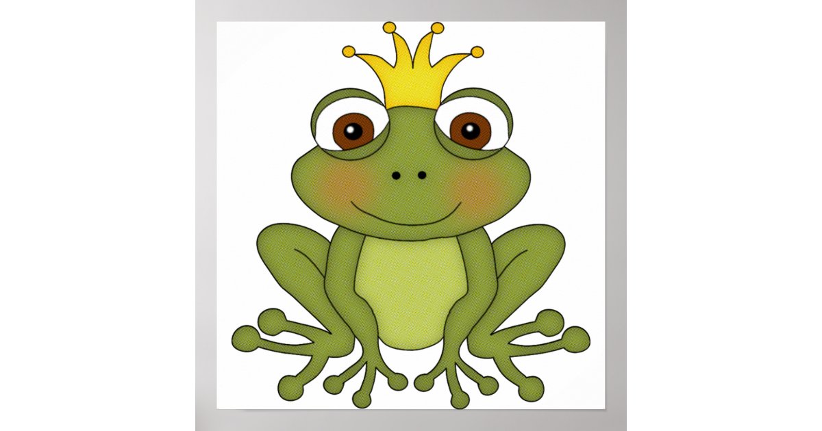 Fairy Tale Frog Prince with Crown Poster | Zazzle