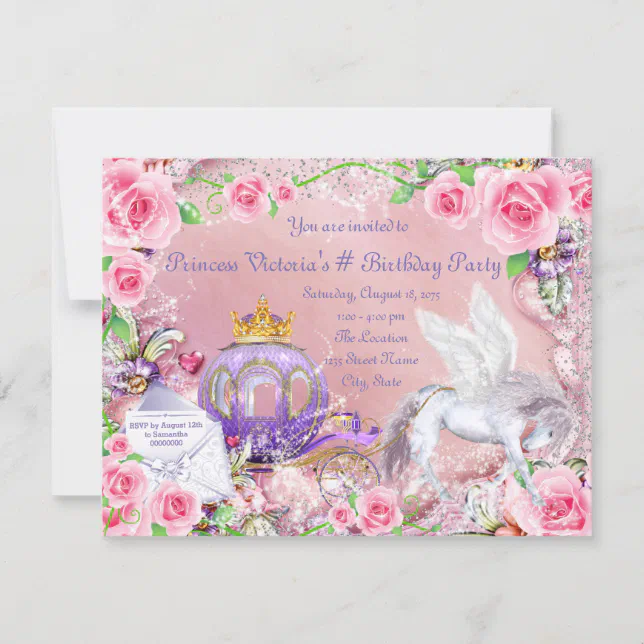 Fairy Tale Princess Birthday Party Invitation | Zazzle
