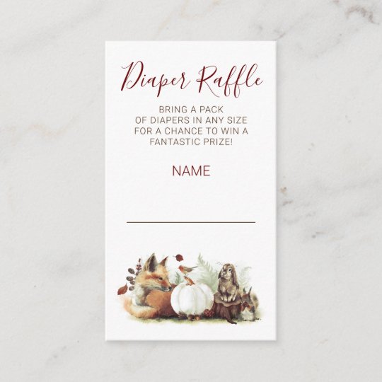 Fairy Tale Pumpkin Fall Baby Shower Diaper Raffle Enclosure Card ...