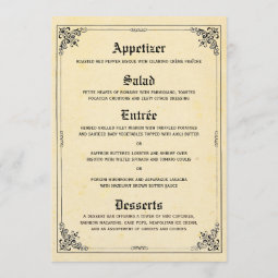 Fairy Tale Storybook Wedding Menu Cards | Zazzle